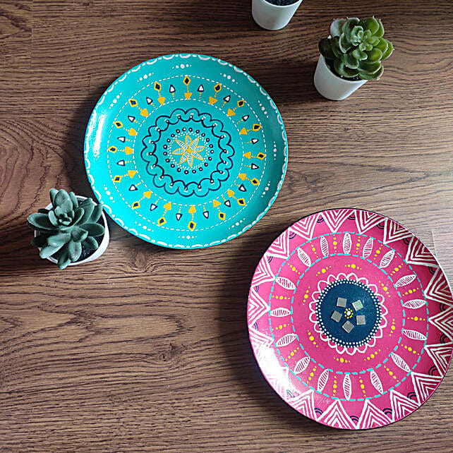 Buy/Send Pink and Blue Wall Plate Set Online- FNP