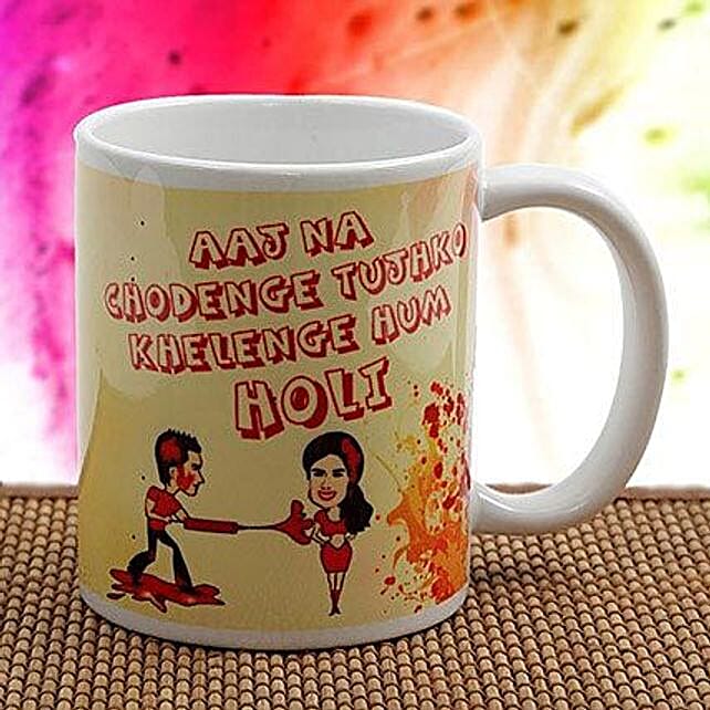 Buy/Send Colorful Funky Holi Mug Online- FNP