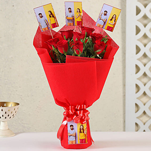 Buy/Send Personalised Red Roses Bouquet Online- FNP