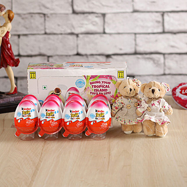 Buy/Send Kinder Joy for Girls & Teddy Bear Set Online- FNP