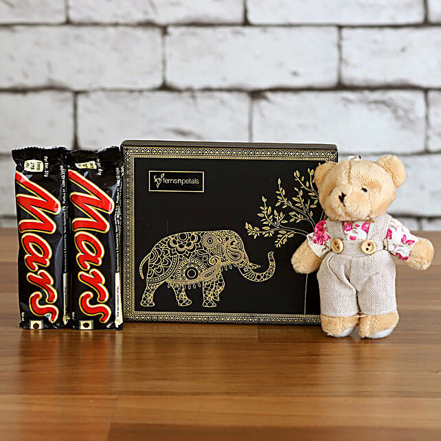Buy/Send Mars Chocolates & Teddy Bear Online- FNP
