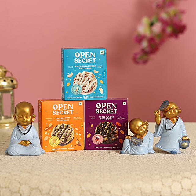 Buy/Send Cute Monk Idols & Cookies Combo Online- FNP
