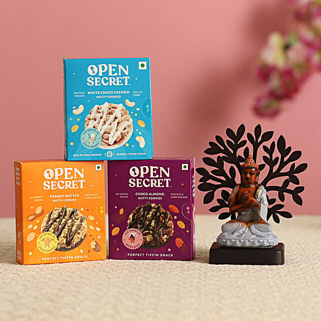 Buy/Send Welcome Buddha Idol & Cookies Combo Online- FNP