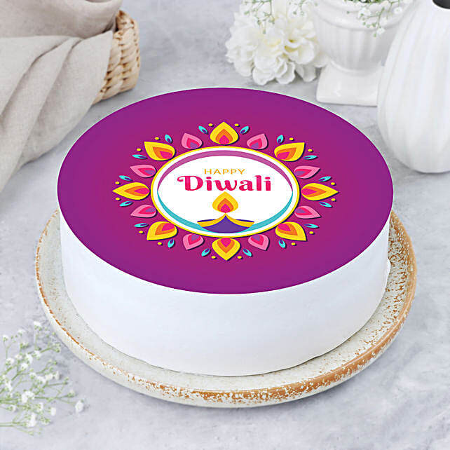 Buy/Send Diwali Rangoli Pineapple Photo Cake Half Kg Online- FNP