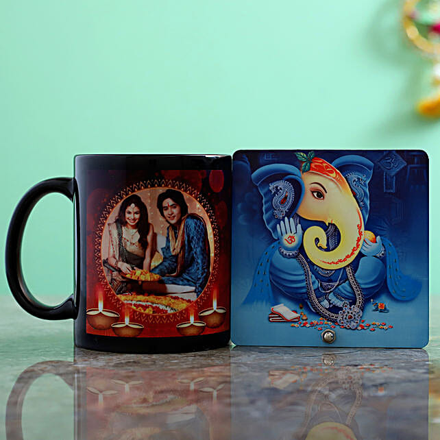Buy/Send Diwali Personalised Mug & Ganesha Table Top Online- FNP