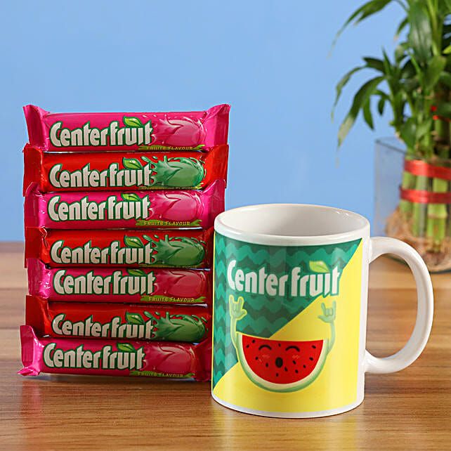 Buy/Send Center Fruit Chewing Gum & Mug Combo Online- FNP