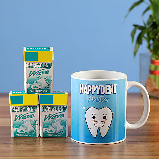 Buy/Send Happy Dent Mug & Liquid Filled Gum Combo Online- FNP