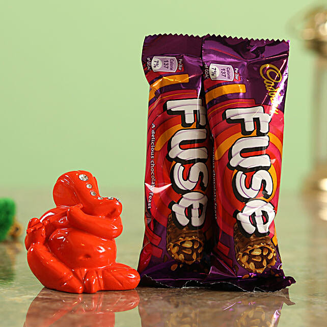 Buy/Send Cadbury Fuse Chocolate Bars & Orange Ganesha Idol Combo Online ...