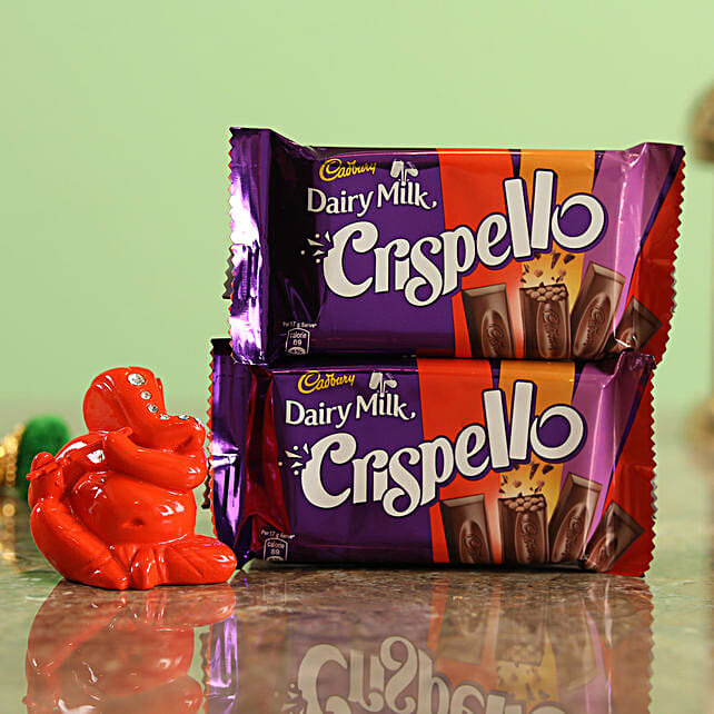 Buy/Send Crispello Chocolate Bars & Orange Ganesha Idol Combo Online- FNP
