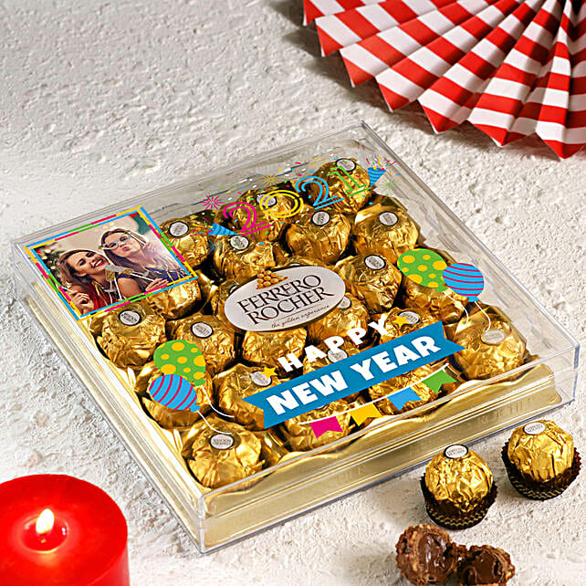 Buy/Send New Year Personalised Ferrero Rocher Box 24 Pcs Online- FNP