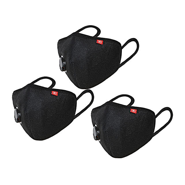 Buy/Send Swiss Military A95+ 3 Ply Face Mask Set- Black Online- FNP