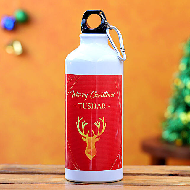 Buy/Send Personalised Merry Christmas Water Bottle Online- FNP