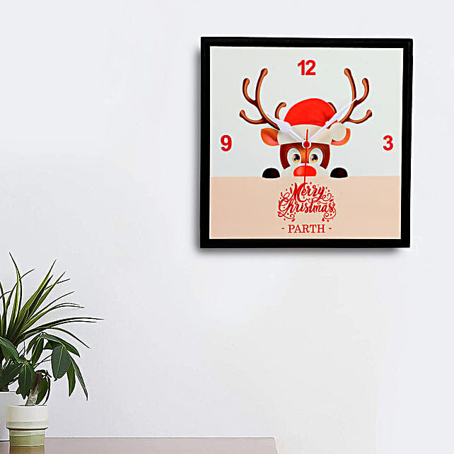 Buy/Send Rudolph Reindeer Personalised Wall Clock Online- FNP