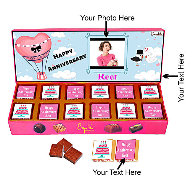 Buy/Send Sweet Anniversary Special Personalised Chocolate Box Online- FNP