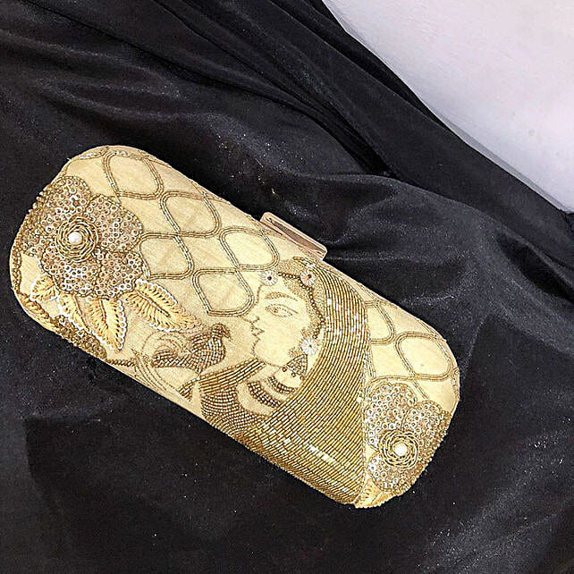 Buy/Send Beautiful Beige Clutch Bag Online- FNP