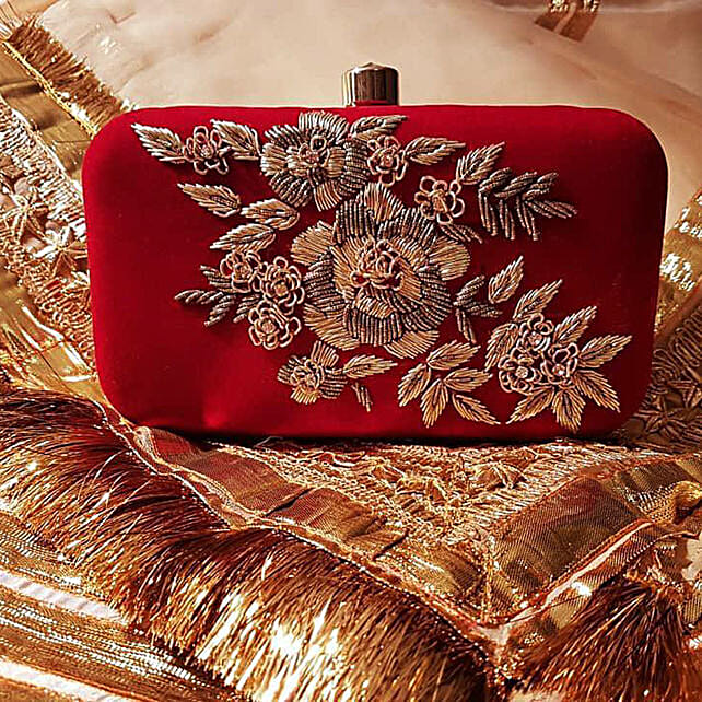 Buy/Send Red Clutch Bag Online- FNP