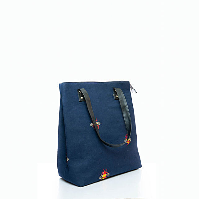 Buy/Send Blue Pattern Tote Bag Online- FNP