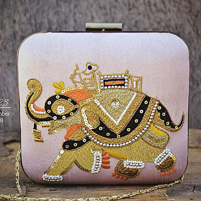 Buy/Send Embroidery Clutch 6 X 6 cms Online- FNP