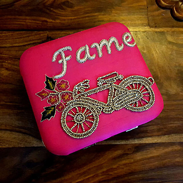 Buy/Send Pink Embroidery Clutch Bag Online- FNP