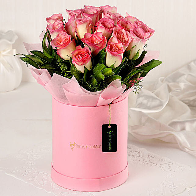 Buy/Send 21 Pink Roses Pink FNP Box Online- FNP