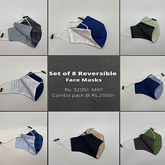 Buy/Send Pack Of 8 Reusable & Reversible Masks Online- FNP