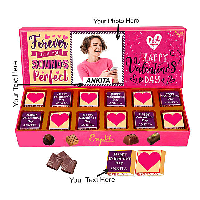 Buy/Send Personalised V-Day Chocolate Gift For Girlfriend- 12 Pcs ...