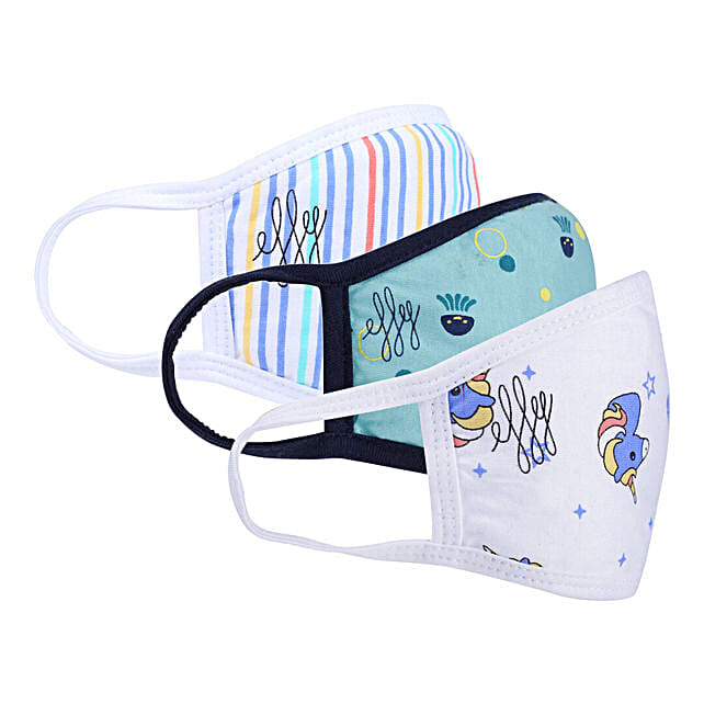 Buy/Send Pack Of 3 Cotton Face Masks- Assorted Online- FNP