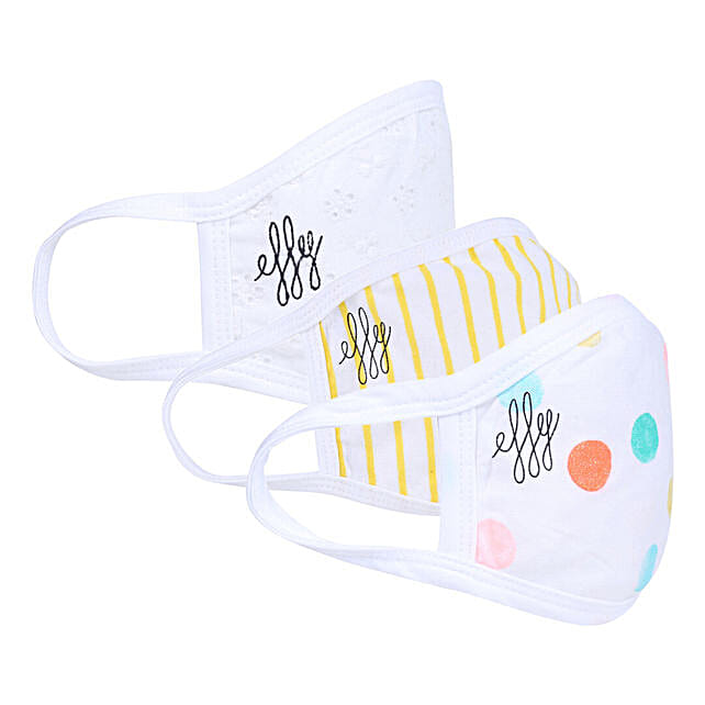 Buy/Send Cotton Assorted Masks- Set Of 3 Online- FNP