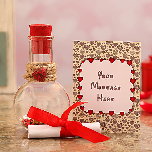 Buy/Send Personalised Love Message in a Bottle Online- FNP