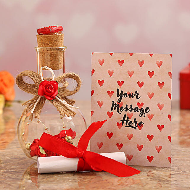 Buy/Send Personalised Love Message in a Cute Bottle Online- FNP