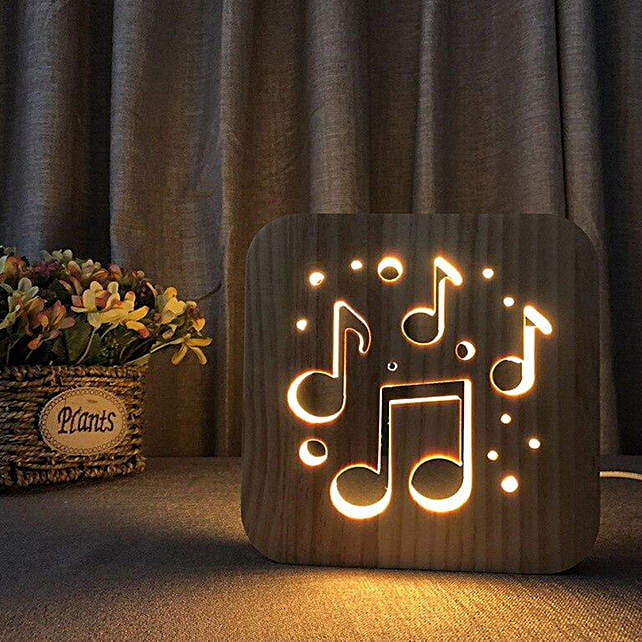 Buy/Send 3D LED Music Notes Night Light Hollow Lamp Online- FNP