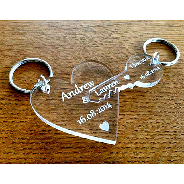 Buy/Send Personalised Heart Key Keychain Online- FNP