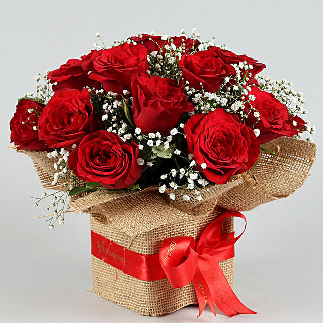 Buy/Send Exotic Red Roses Arrangement Online- Ferns N Petals