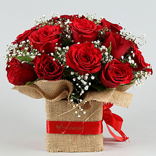 Buy/Send Exotic Red Roses Arrangement Online- Ferns N Petals