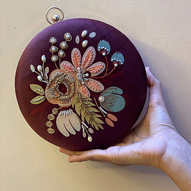 Buy/Send Intricate Embroidery Clutch Bag Online- FNP
