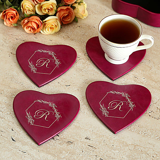 Buy/Send Personalised Love Coaster Set of 4 Online- FNP