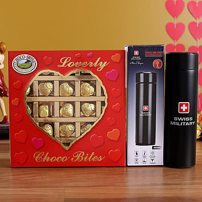 Buy/Send Swiss Military Digital Flask & Choco Swiss Online- FNP