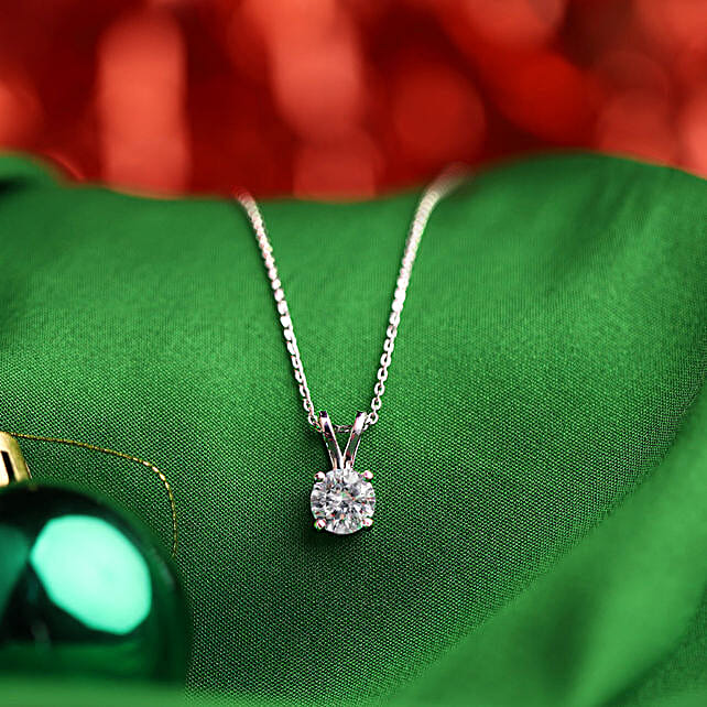 Buy/Send GIVA Silver Zircon Pendant With Chain Online- Ferns N Petals