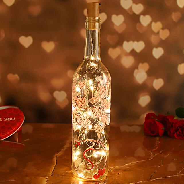 Buy/Send Personalised Love LED Glass Bottle Lamp Online- FNP