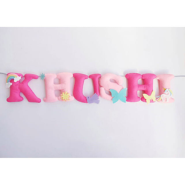 Buy/Send Personalised Pink Theme Name Bunting Online- FNP