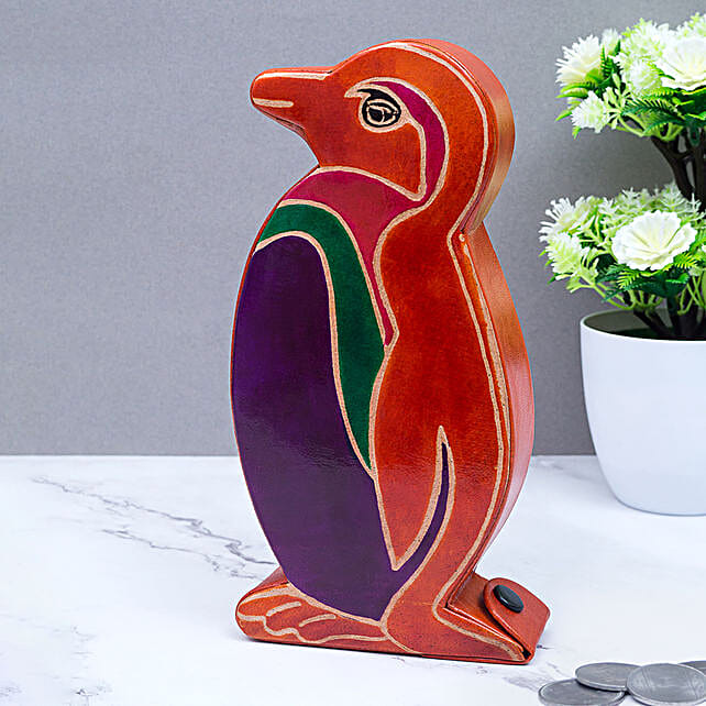 Buy/Send Penguin Shape Leather Piggy Bank For Kids Online- FNP