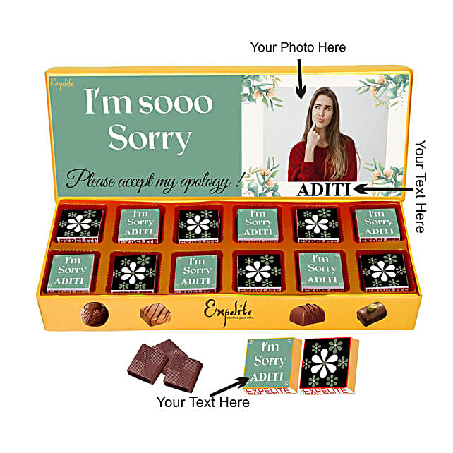 Buy/Send Personalised Apologize Chocolate Gift For Girlfriend Online- FNP