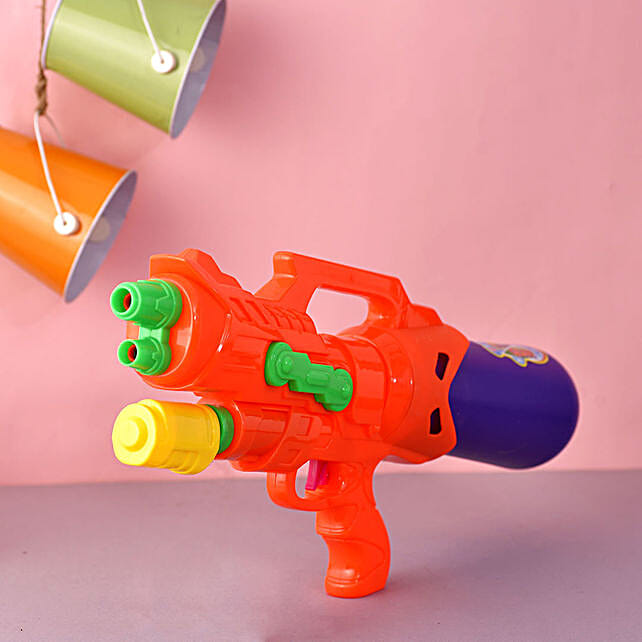 Buy/Send Double Barrel Orange & Blue Water Gun Online- FNP