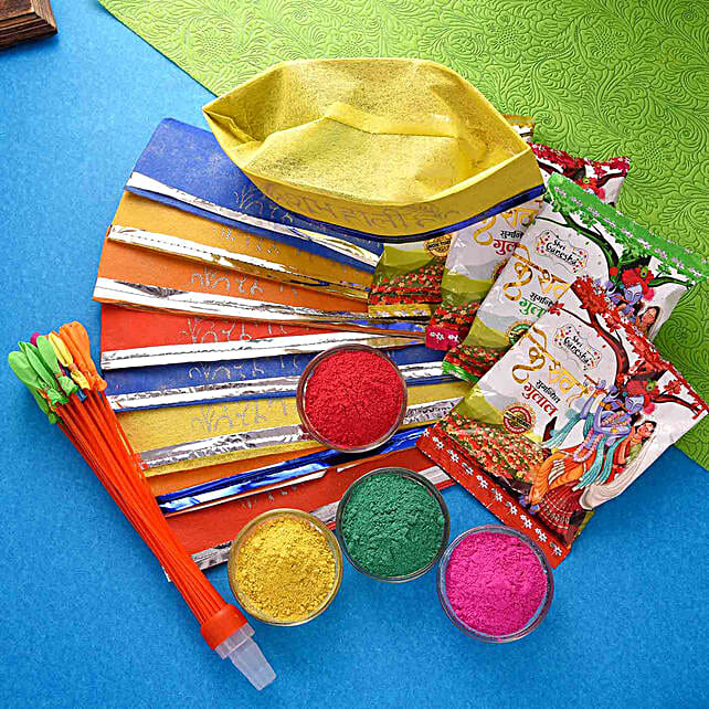 Buy/Send Holi Caps With Fragrant Gulal & Balloon Blower Online- FNP