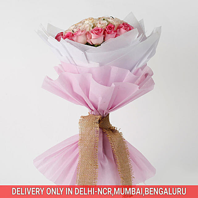 Buy/Send 36 Graceful Pink Roses Bouquet Online- FNP