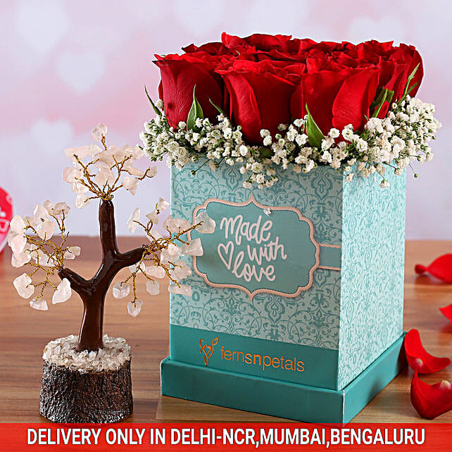 Buy/Send Red Roses Arrangement Wish Tree Online- FNP