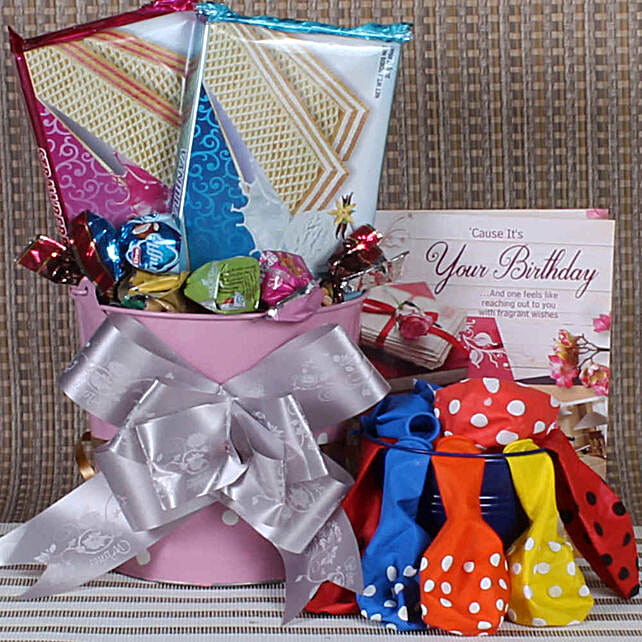 Buy/Send Birthday Special Luscious Chocolate Bucket Hamper Online- FNP