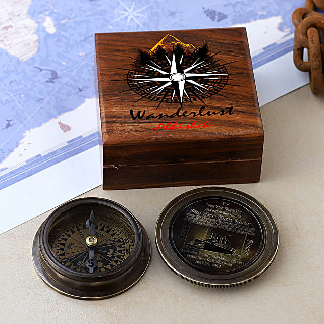 Buy/Send Titanic Compass With Personalised Wanderlust Box Online- FNP