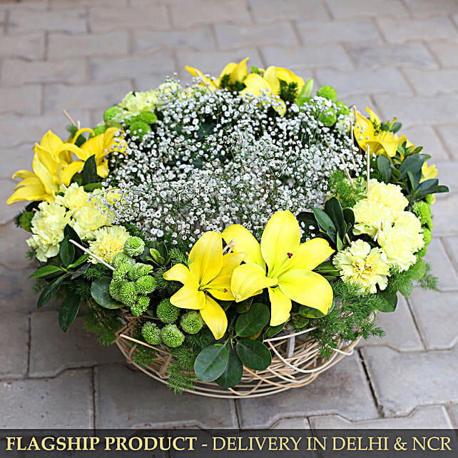 Buy/Send Beautiful Mixed Flowers In Ludo Stick Basket Online- FNP