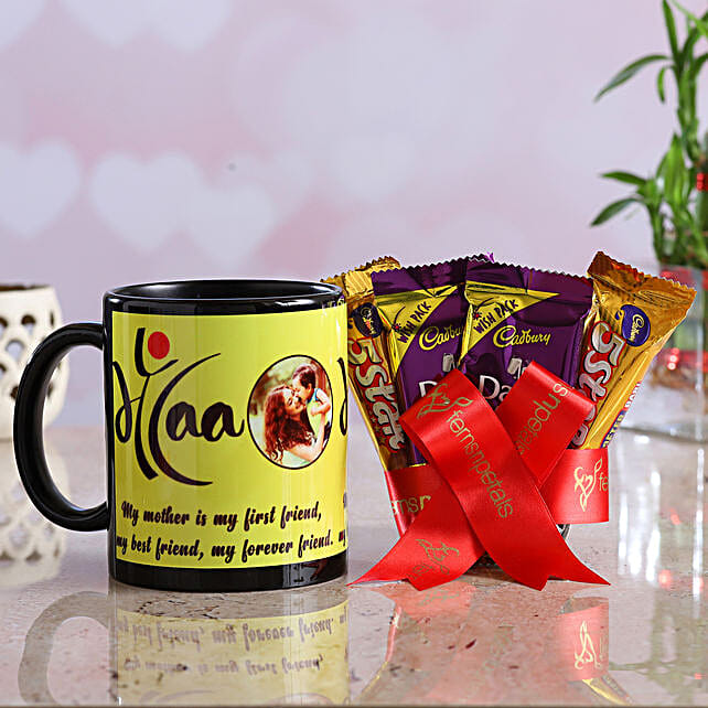 Buy/Send Personalised Maa Mug & Assorted Chocolates Online- FNP